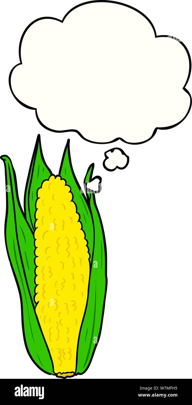 cartoon corn with thought bubble Stock Vector Image & Art - Alamy