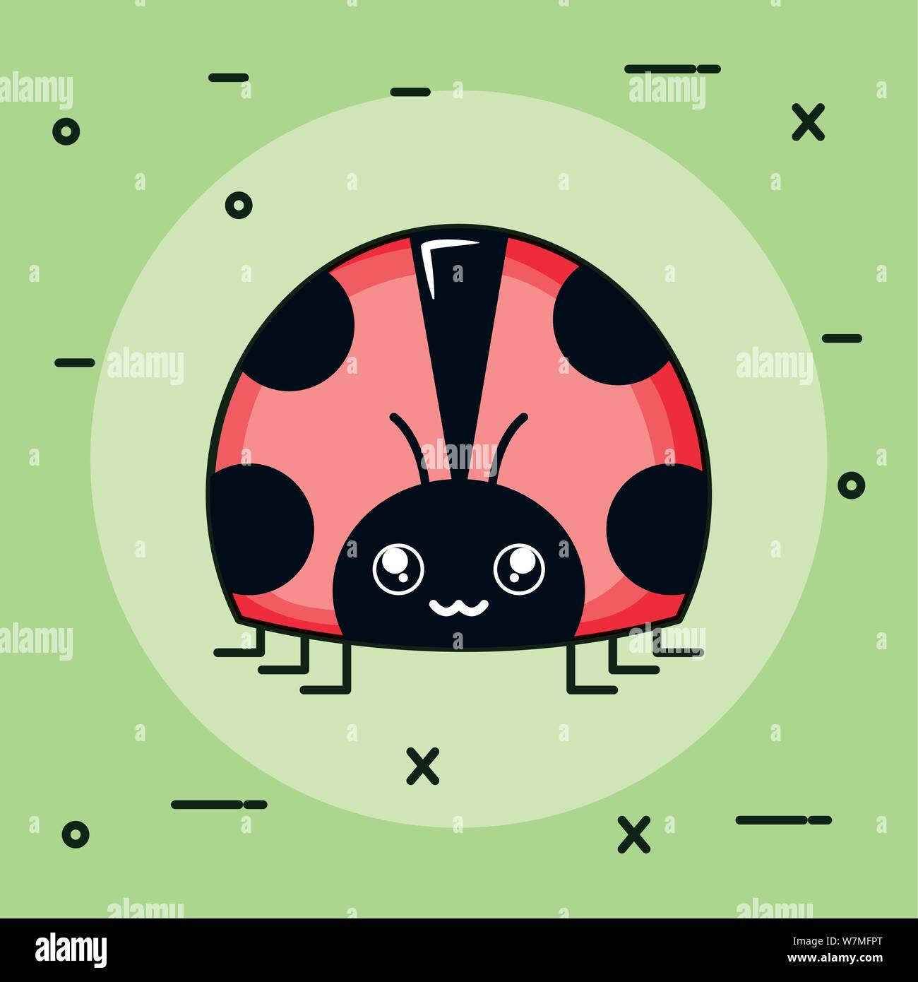 cute ladybug insect kawaii character vector illustration design Stock ...