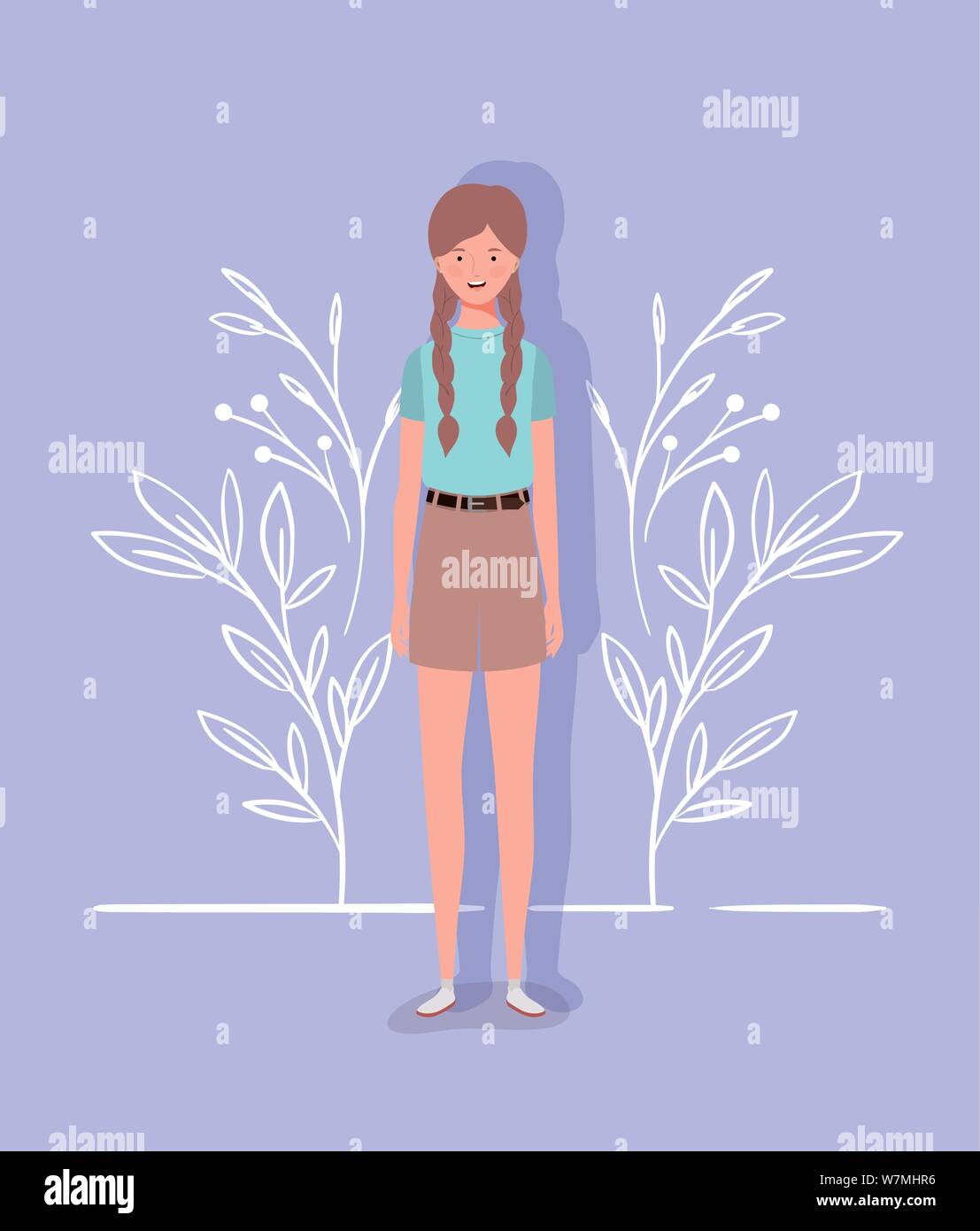young and beautiful girl character Stock Vector Image & Art - Alamy