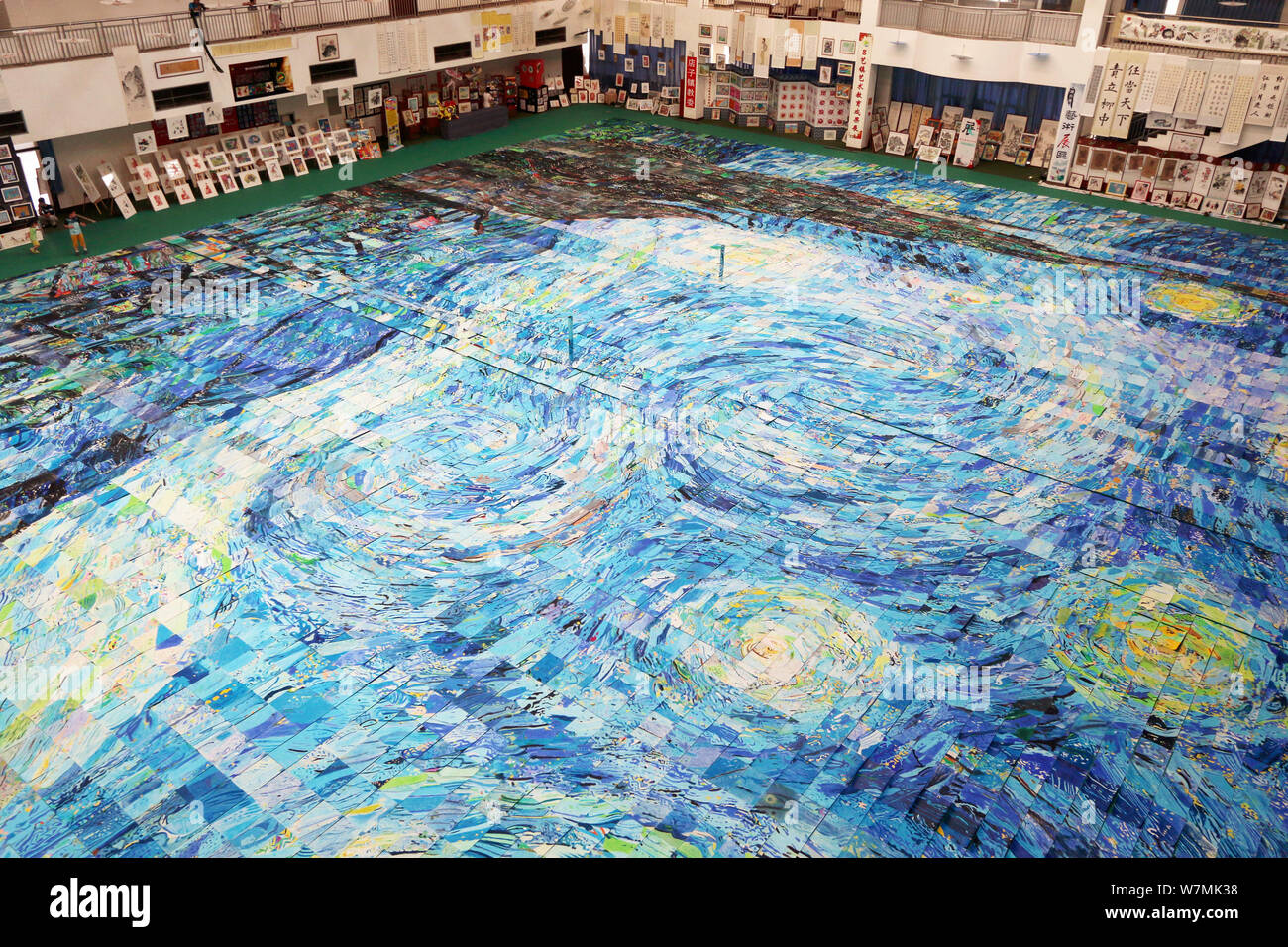 A huge collage showing a rendition of Vincent Van Gogh's masterpiece ...