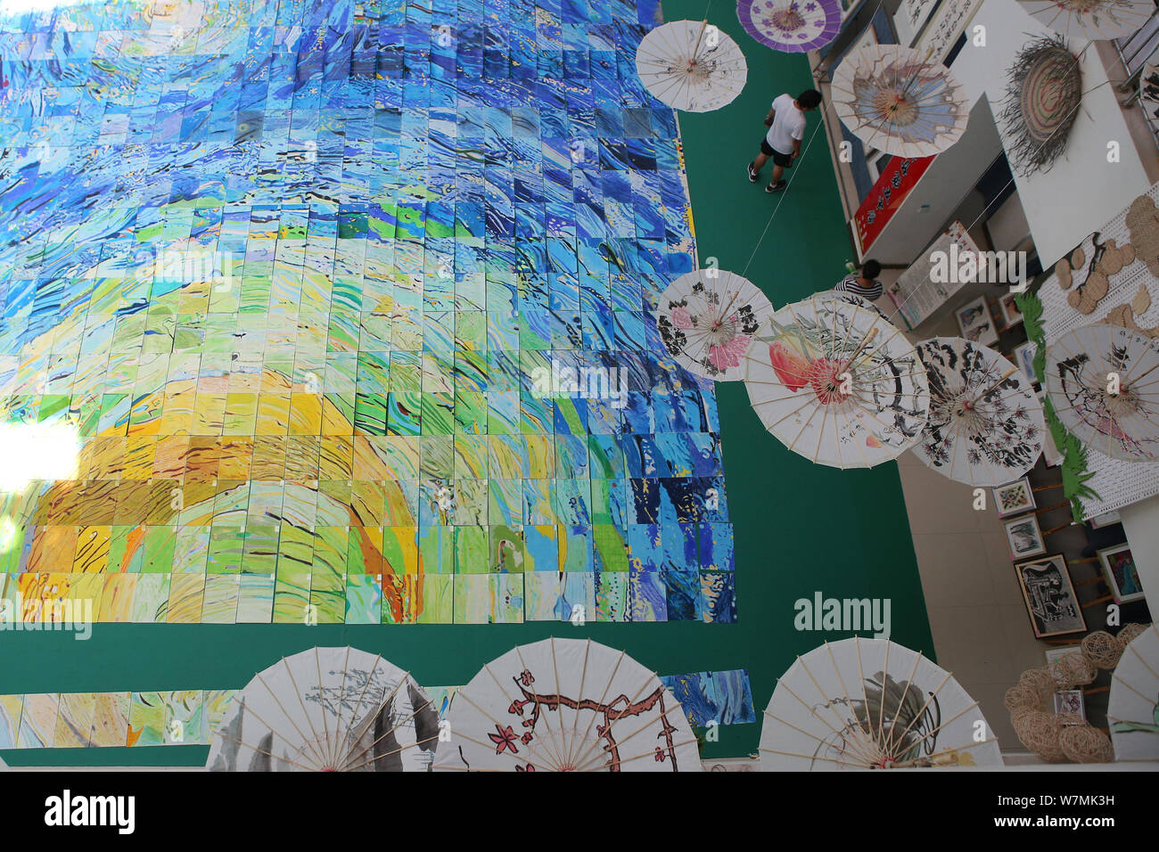 A huge collage showing a rendition of Vincent Van Gogh's masterpiece ...