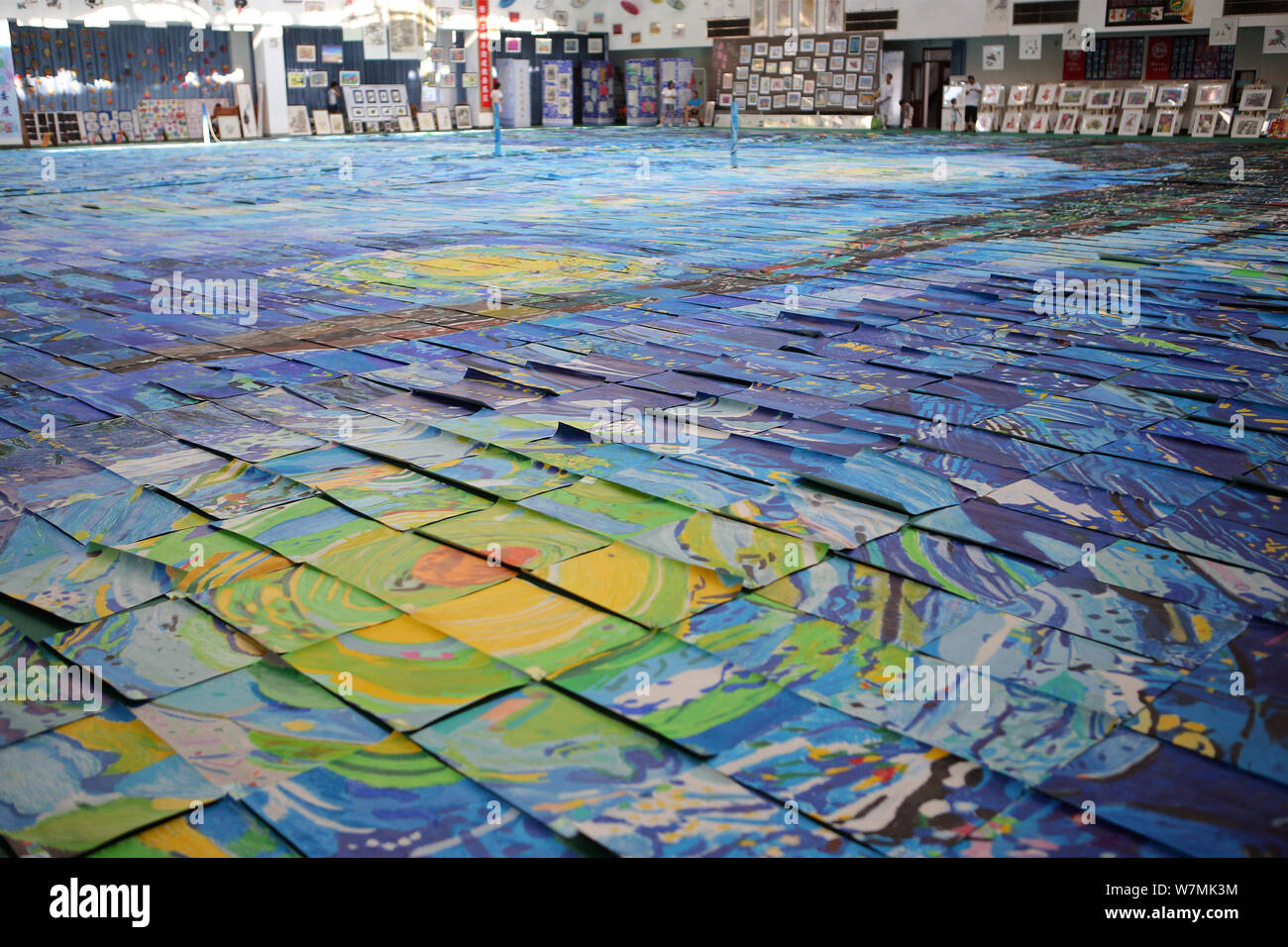 A huge collage showing a rendition of Vincent Van Gogh's masterpiece ...