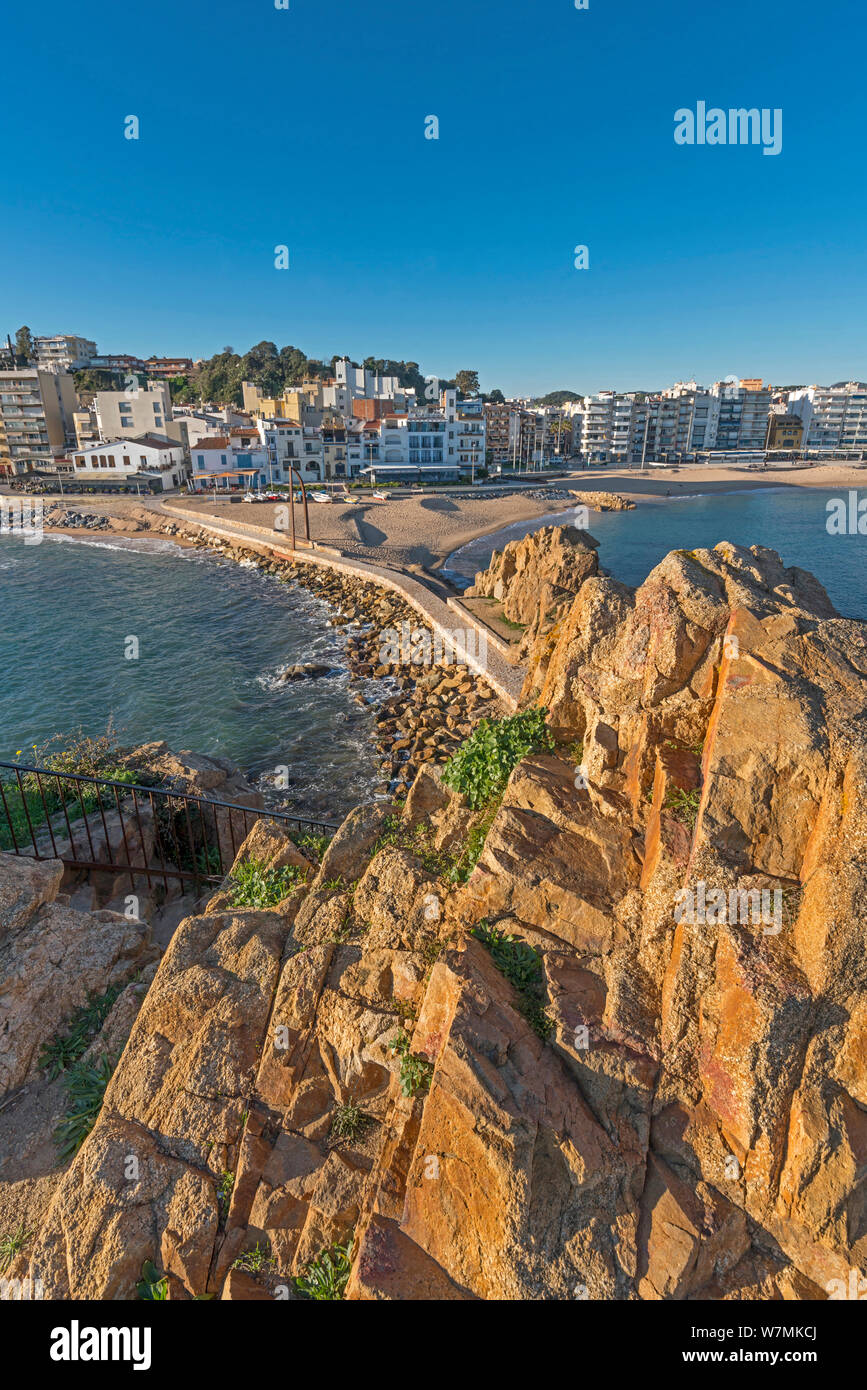 PUNTA SA PALOMERA ROCK BLANES COSTA BRAVA GERONA CATALONIA SPAIN Stock ...
