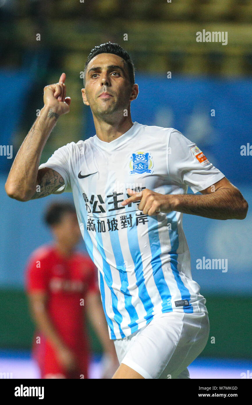 Israeli professional football player Eran Zahavi of Guangzhou R&F ...