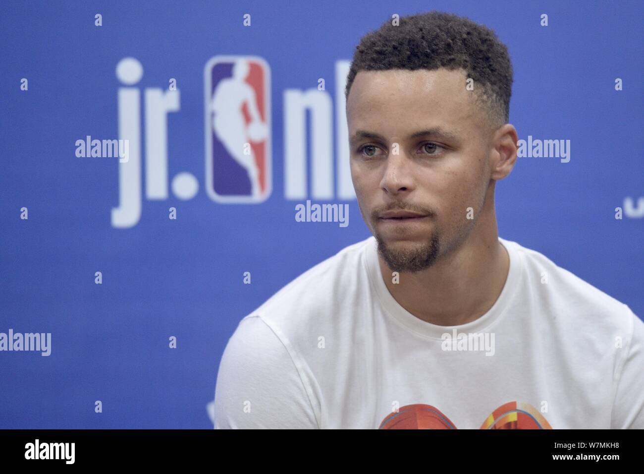NBA star Stephen Curry of Golden State Warriors attends a fan meeting ...