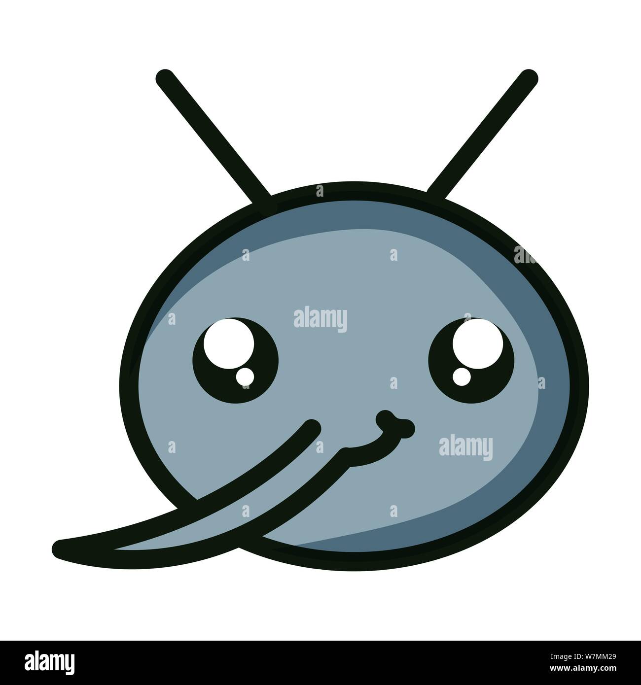 cute little fly insect head kawaii vector illustration design Stock ...