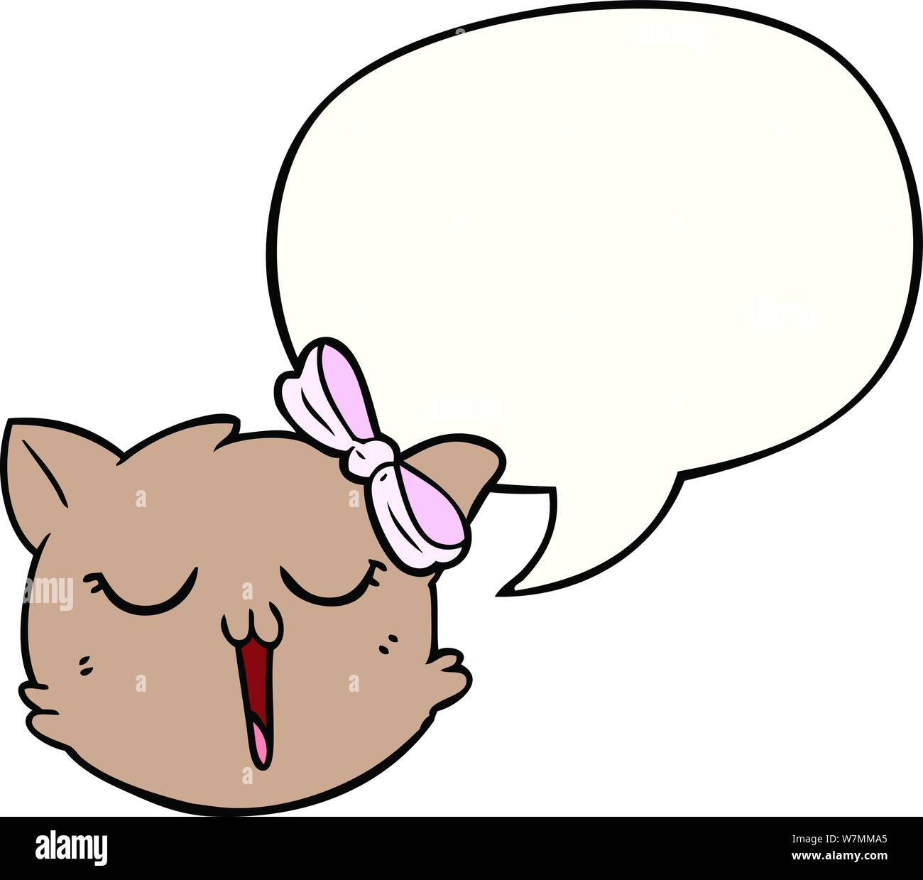 cartoon cat face with speech bubble Stock Vector Image & Art - Alamy