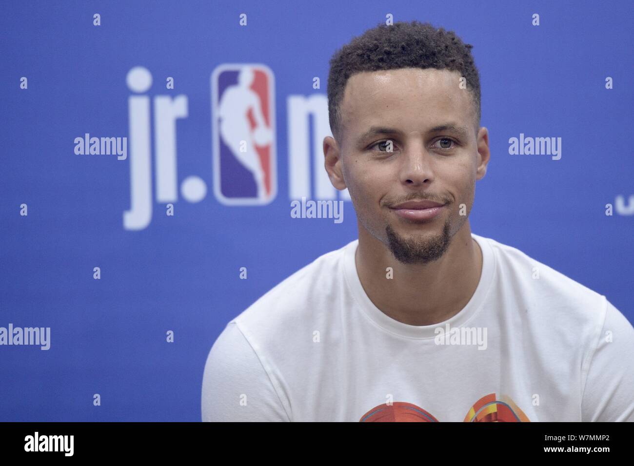 NBA star Stephen Curry of Golden State Warriors attends a fan meeting ...