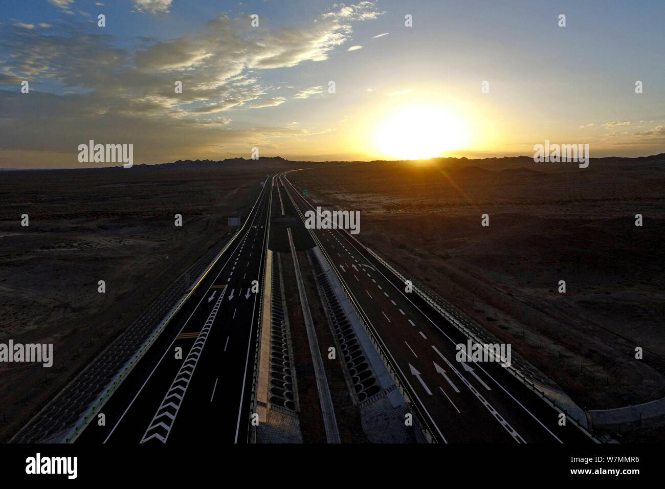 Aerial view of the Beijing-Urumqi Expressway, commonly known as the ...