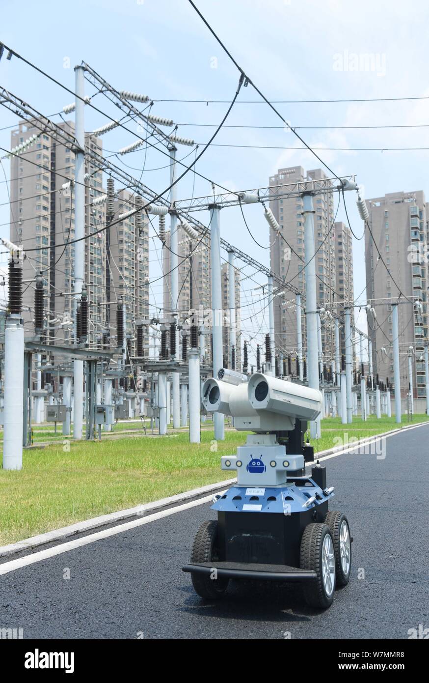 A robot is pictured as it is used to help Chinese workers check the ...