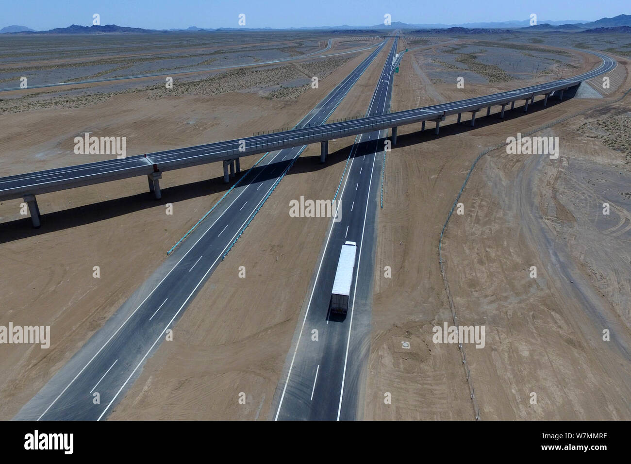 Aerial view of the Beijing-Urumqi Expressway, commonly known as the ...