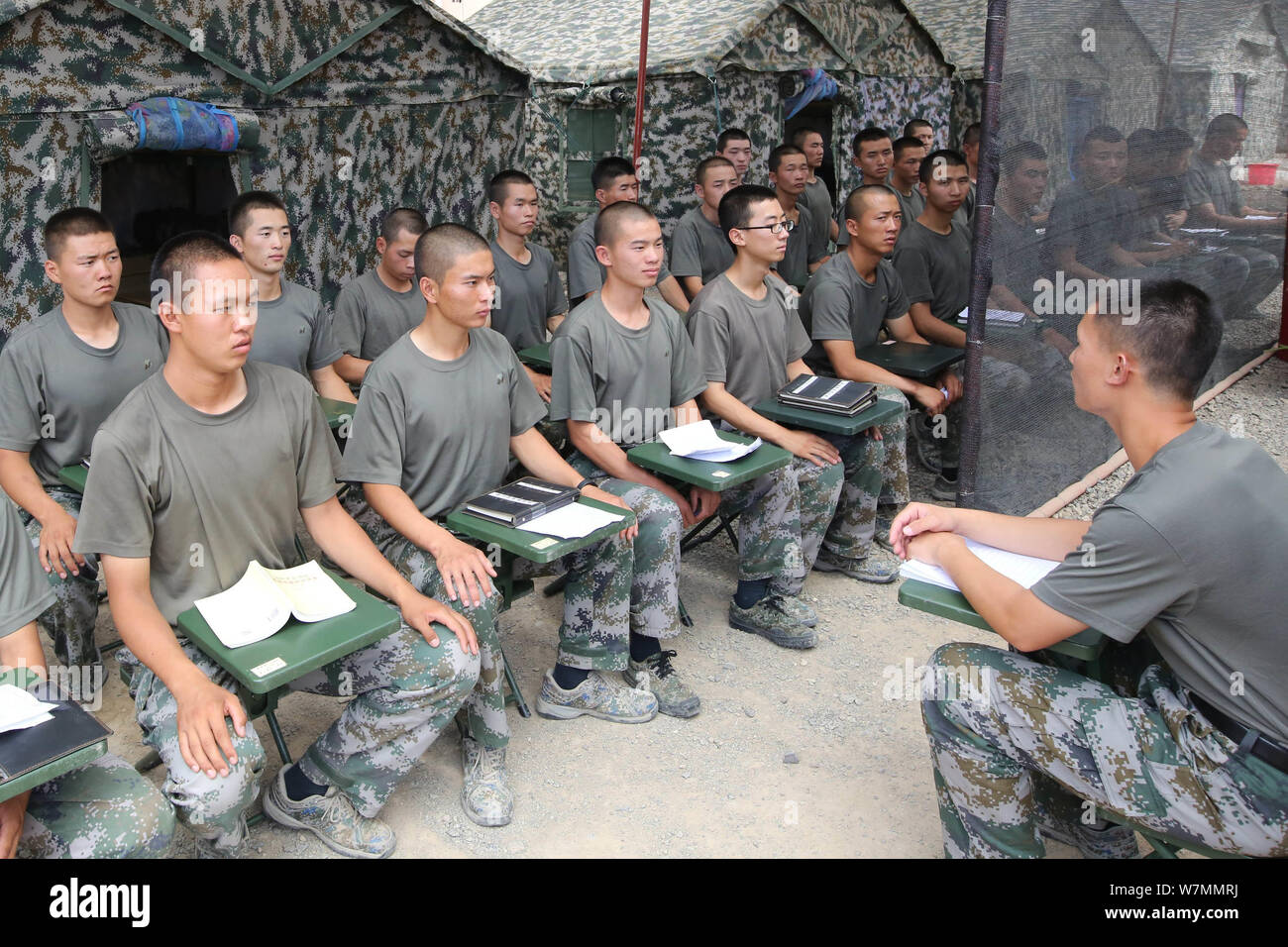 Chinese soldiers of the PLA (People's Liberation Army) take part in a ...