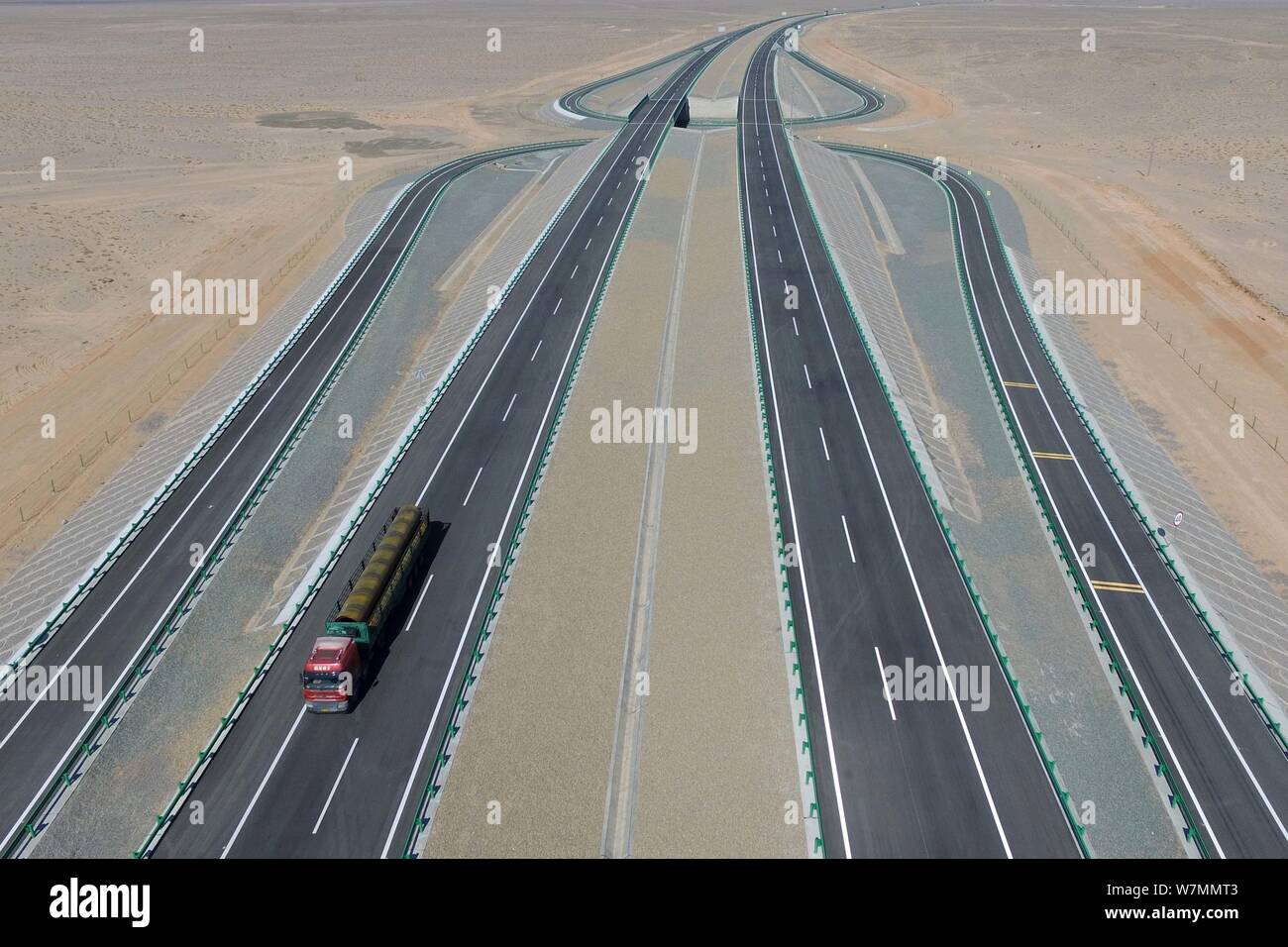 Aerial view of the Beijing-Urumqi Expressway, commonly known as the ...
