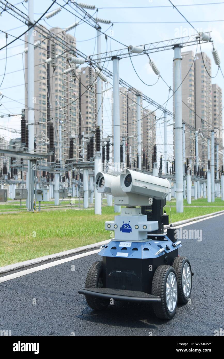 A robot is pictured as it is used to help Chinese workers check the ...