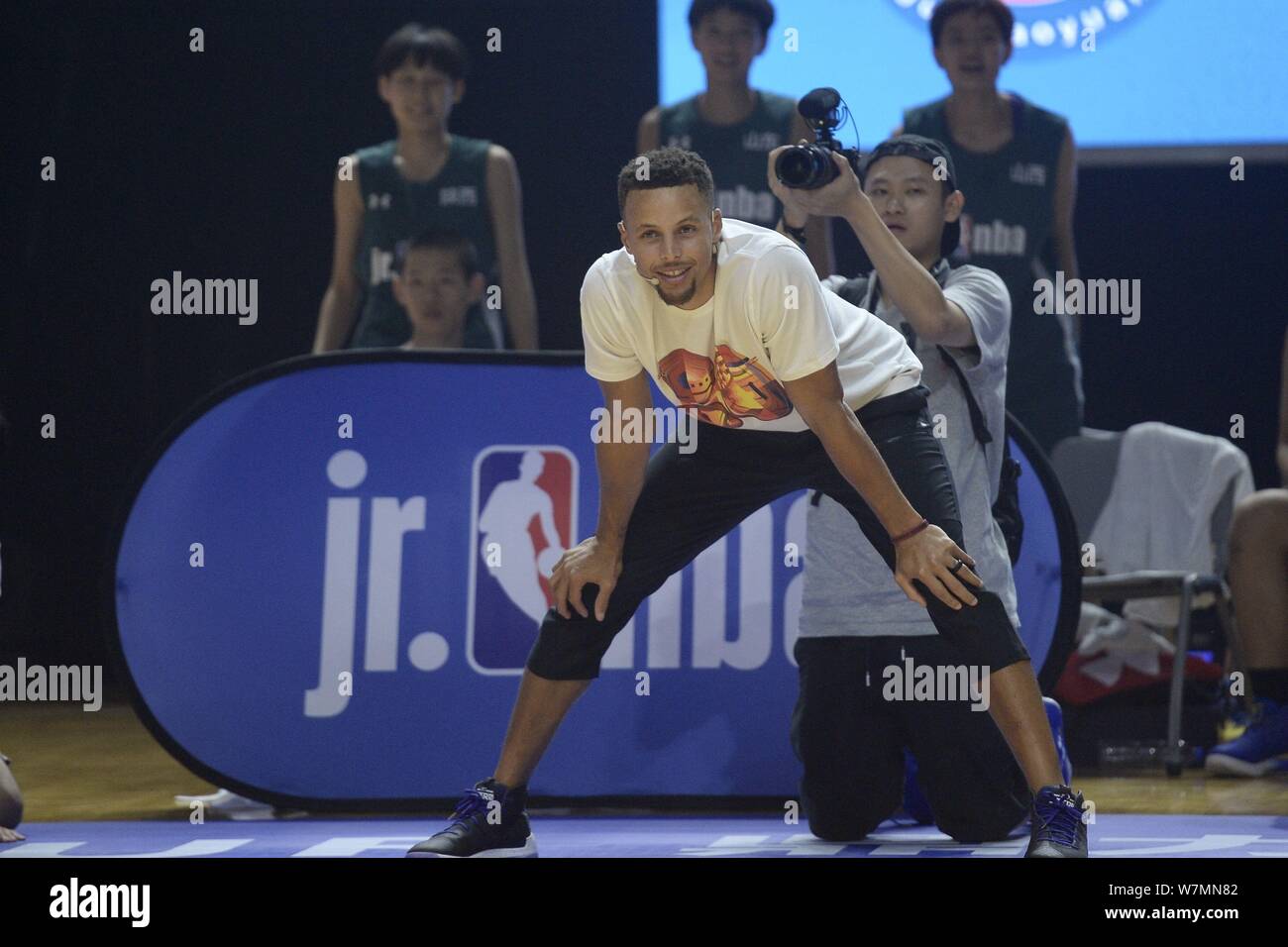 NBA star Stephen Curry of Golden State Warriors attends a fan meeting ...