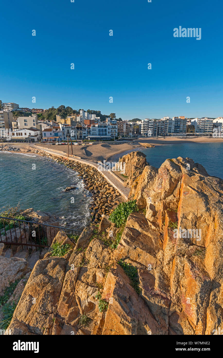 PUNTA SA PALOMERA ROCK BLANES COSTA BRAVA GERONA CATALONIA SPAIN Stock ...