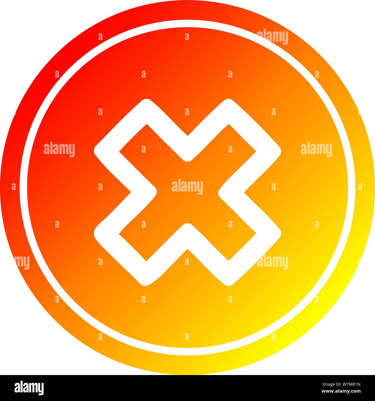 multiplication sign circular icon with warm gradient finish Stock ...