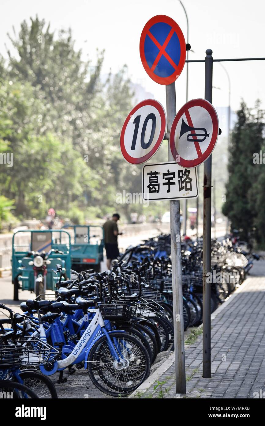 View of a homemade guideboard "Geyu Road" installed by Chinese art ...