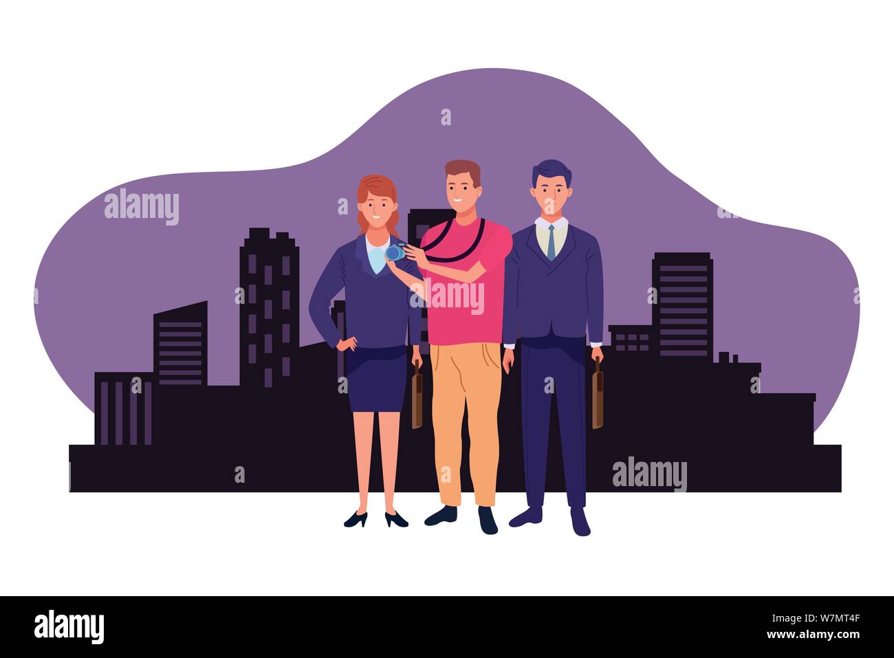 Professionals workers characters smiling cartoons Stock Vector Image ...