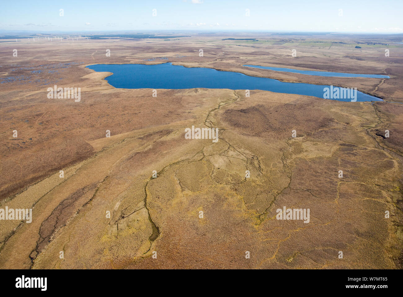 Aerial view of Forsinard Flows blanket bog, Forsinard, Caithness ...