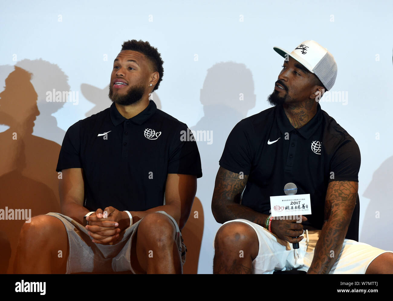 American basketball players Justin Anderson, left, and J.R.Smith of NBA ...