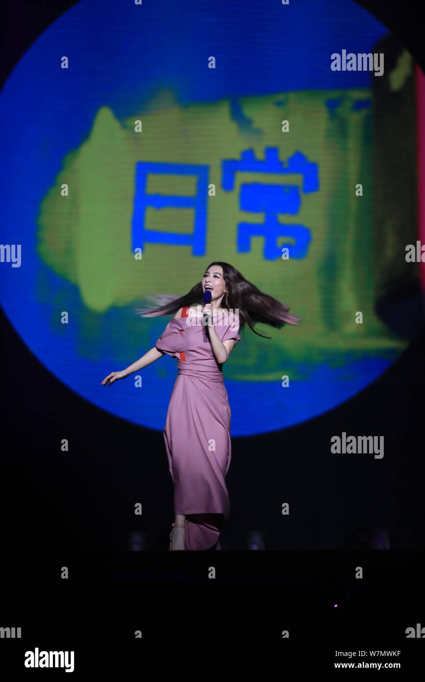 Hebe Tien or Tien Fu-chen of Taiwanese girl group S.H.E performs during ...
