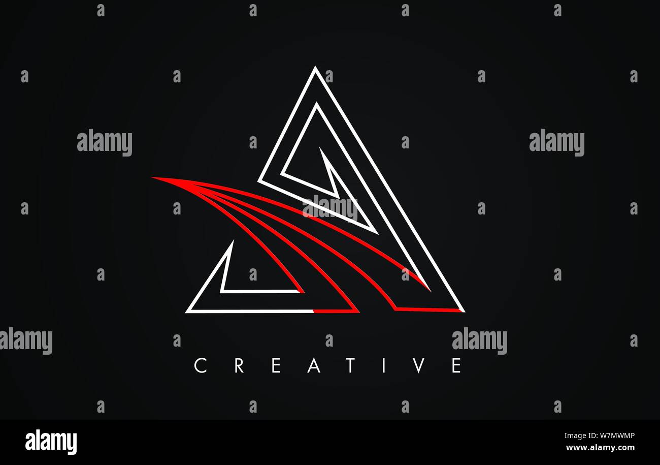 A Letter Red and Black Design Logo. Letter A Icon Logo with Monogram ...