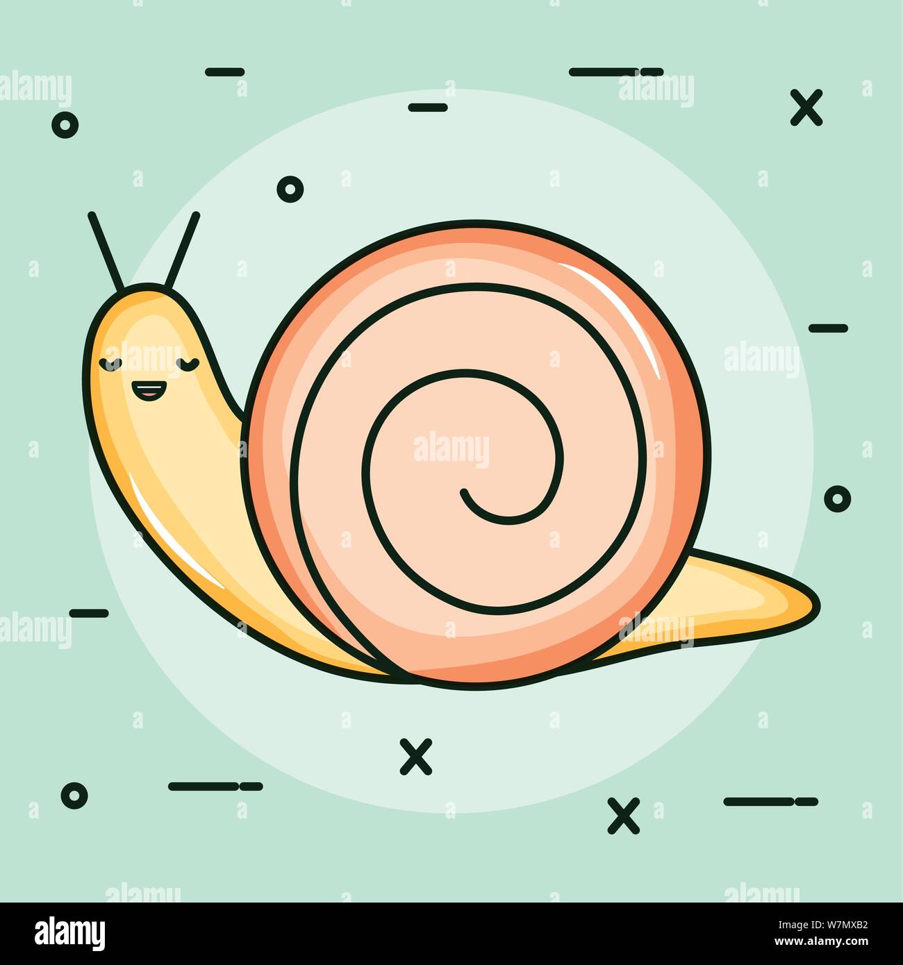 cute little snail kawaii character vector illustration design Stock ...