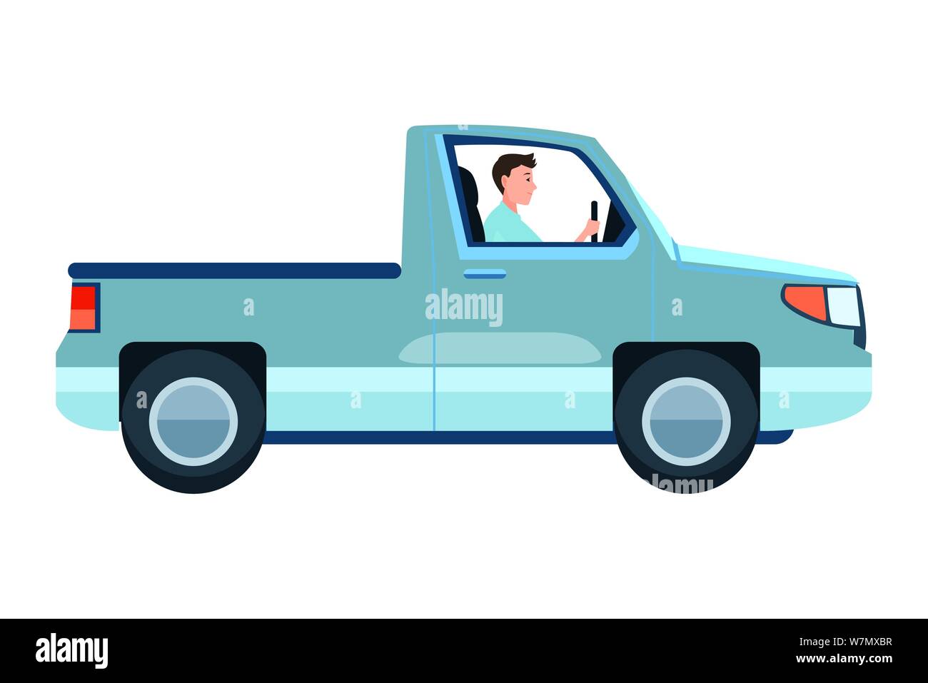 Man driving pick up vehicle sideview cartoon Stock Vector Image & Art ...