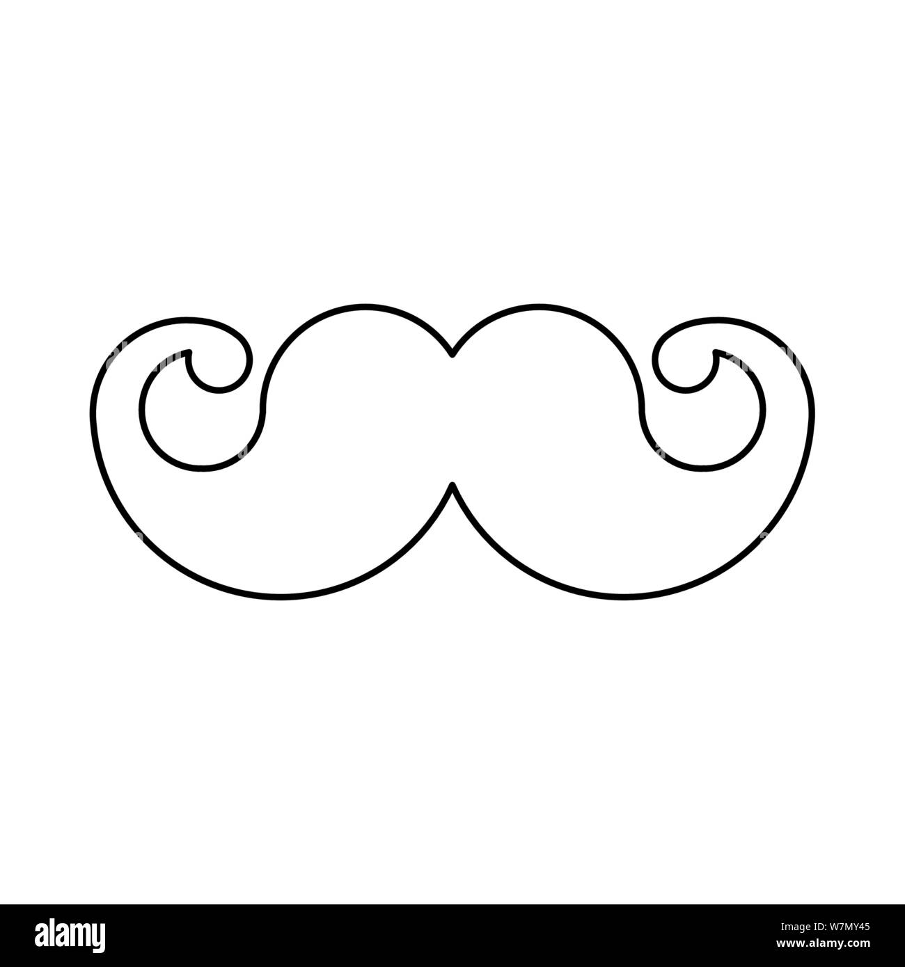 vintage moustache classic retro cartoon in black and white Stock Vector ...