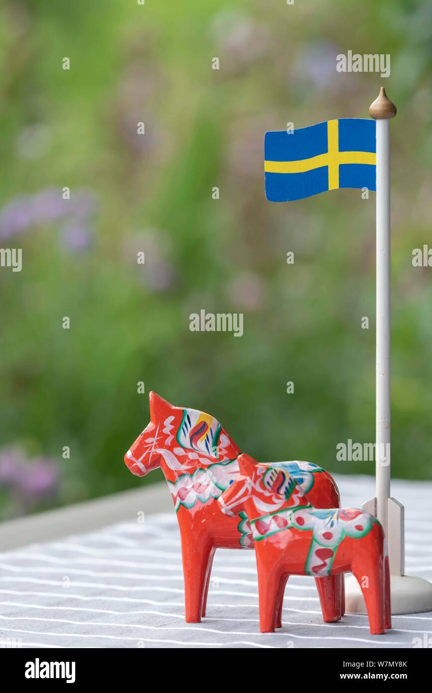 Background with Swedish objects Stock Photo - Alamy