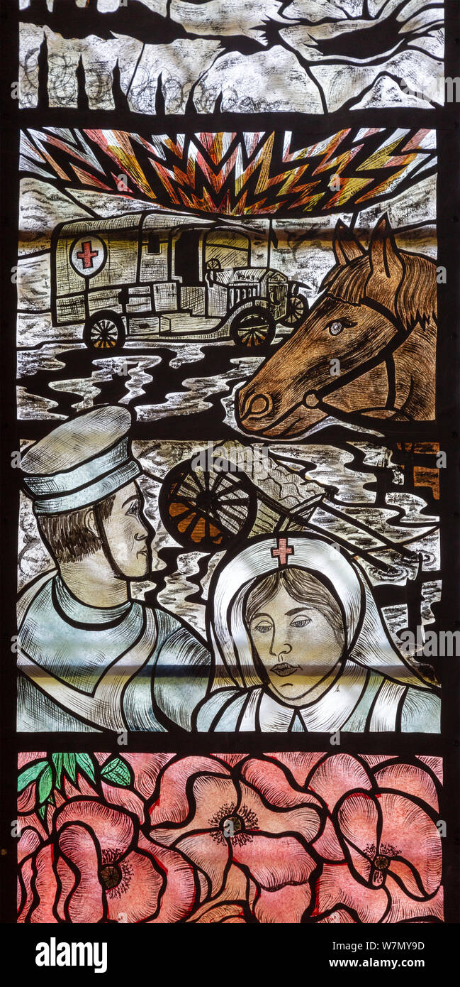 Stained glass memorial window 1918-2018 First World War centenary ...