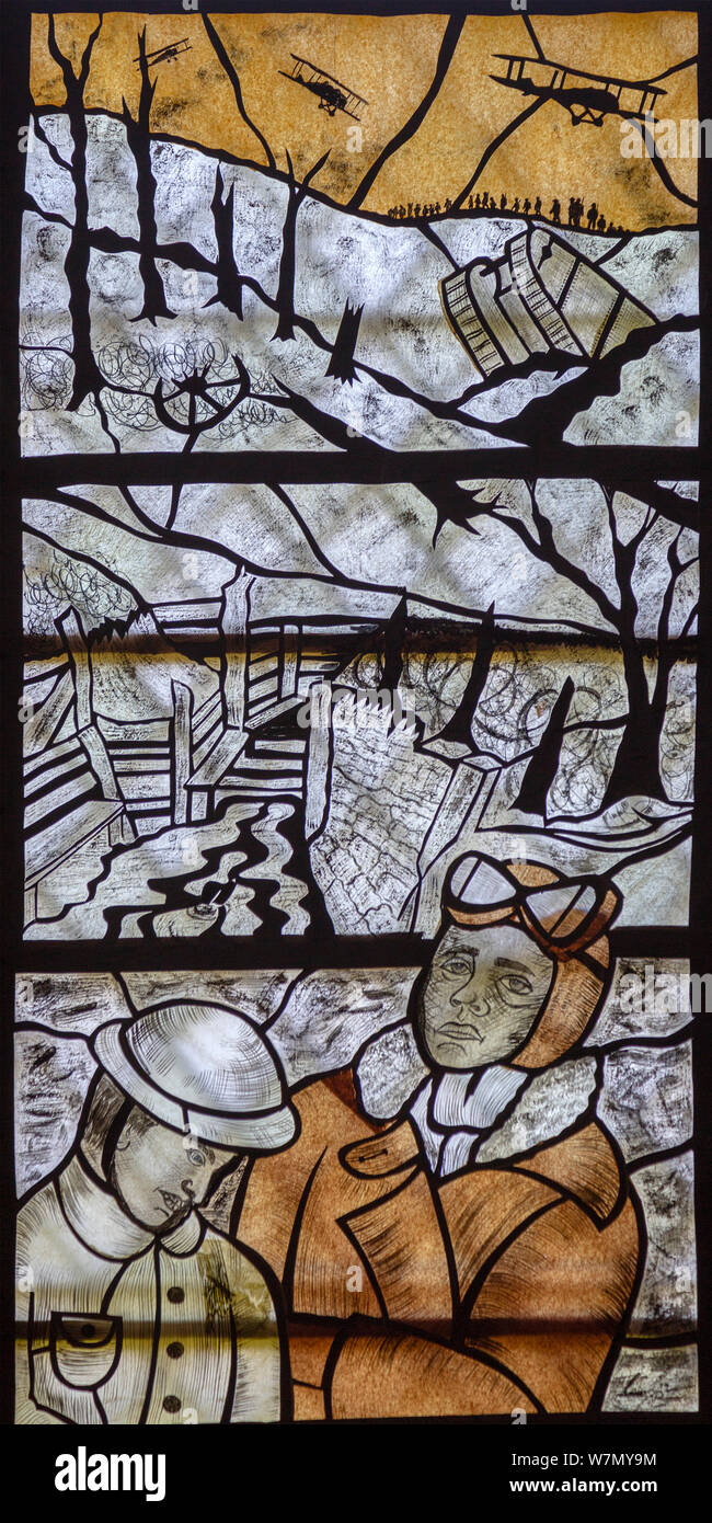 Stained glass memorial window 1918-2018 First World War centenary ...