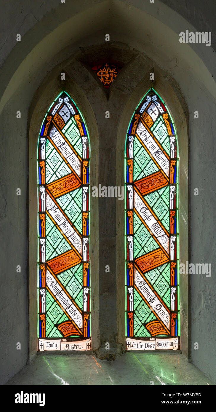 Stained glass window patterns c 1853 by R B King, Chelsworth church ...