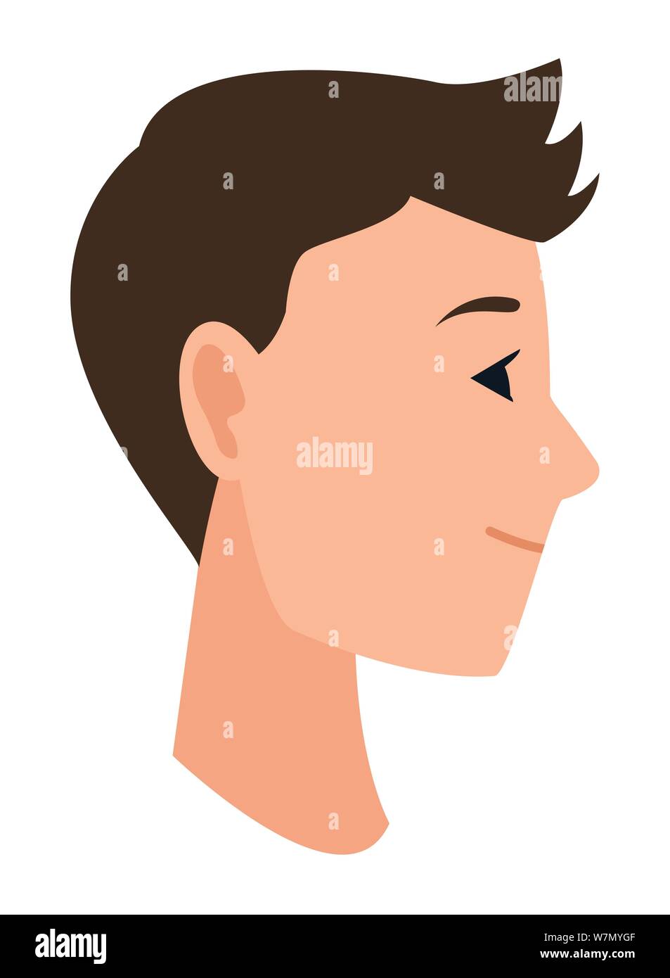 Young man face head profile cartoon Stock Vector Image & Art - Alamy