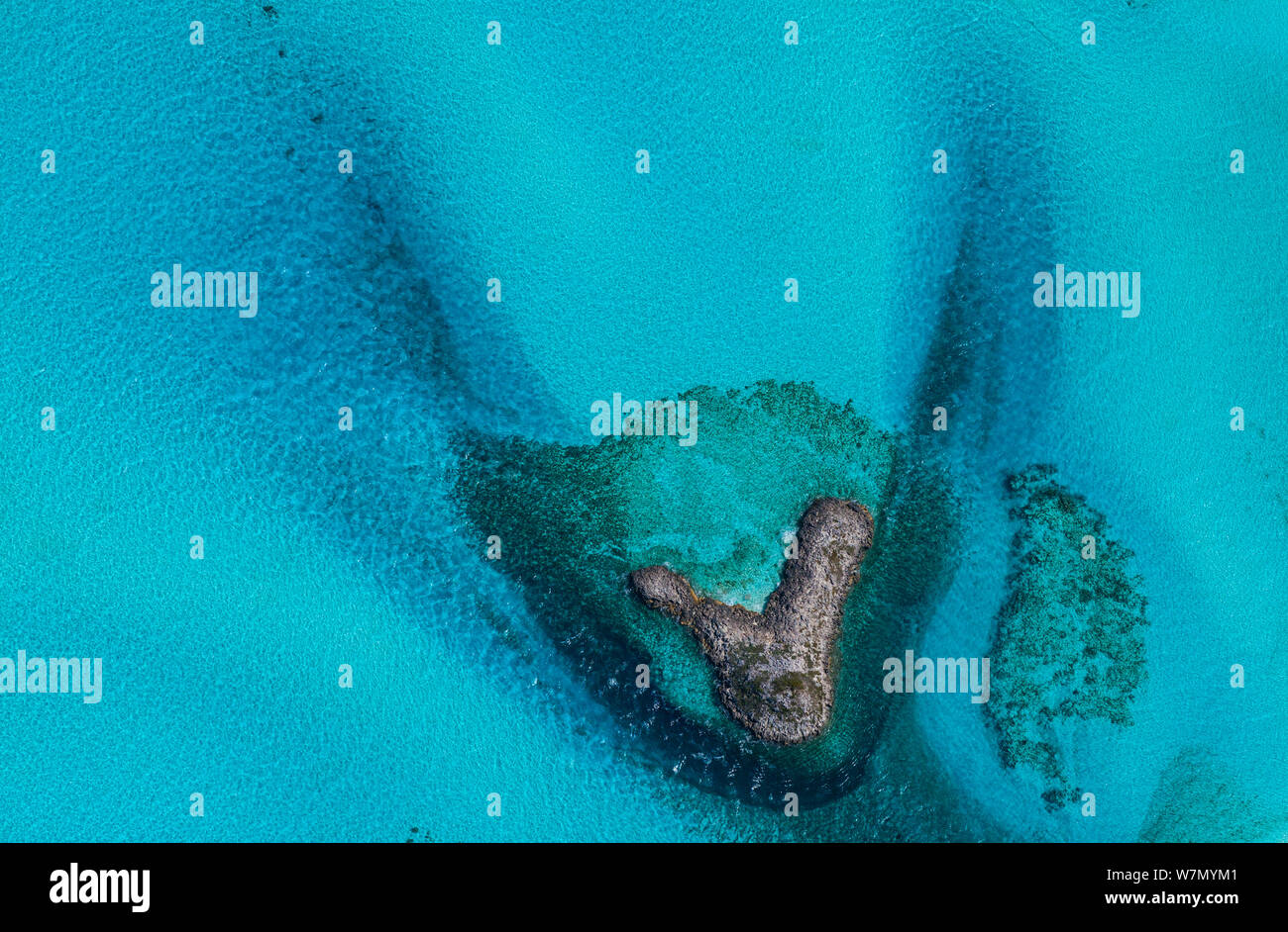 Aerial image showing the sea around sandbanks and islands in the ...