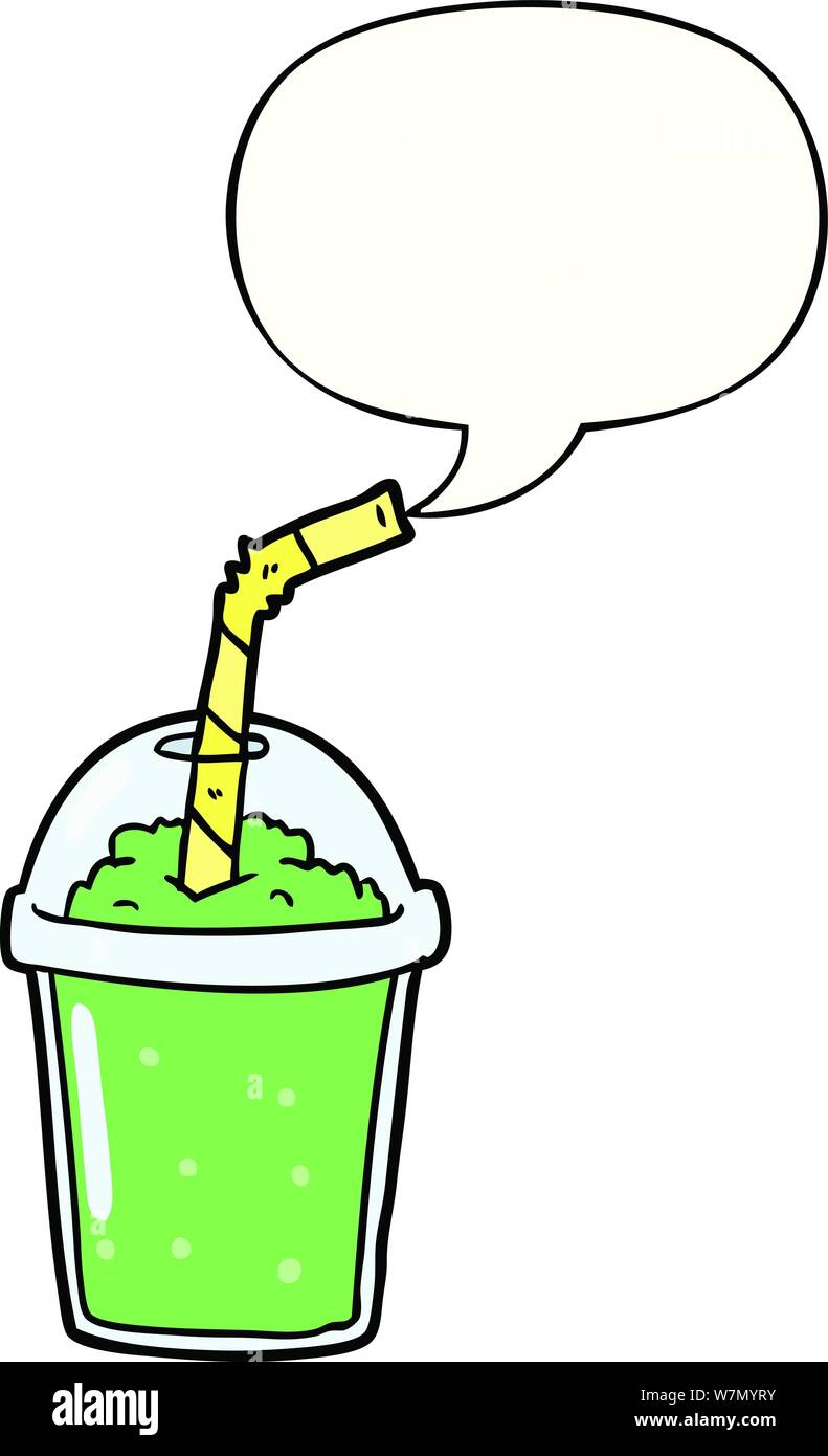 cartoon iced smoothie with speech bubble Stock Vector Image & Art - Alamy
