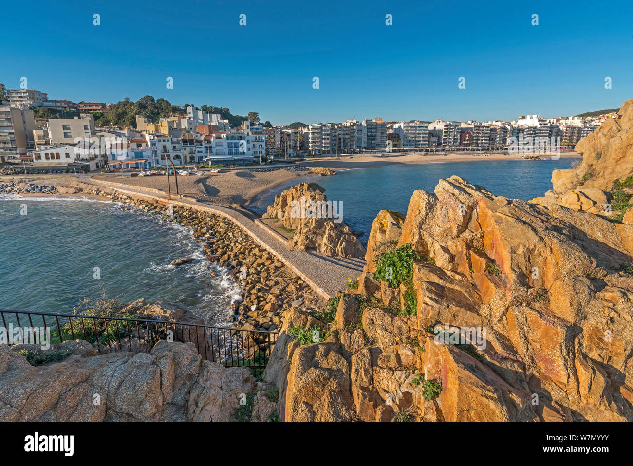 PUNTA SA PALOMERA ROCK BLANES COSTA BRAVA GERONA CATALONIA SPAIN Stock ...