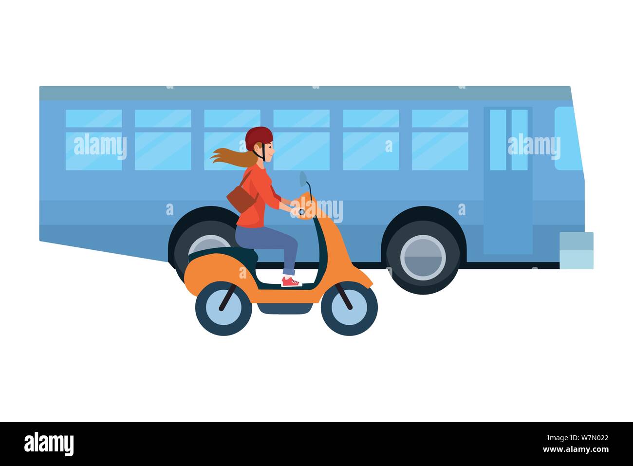 Vehicle and motorcycle with drivers riding Stock Vector Image & Art - Alamy