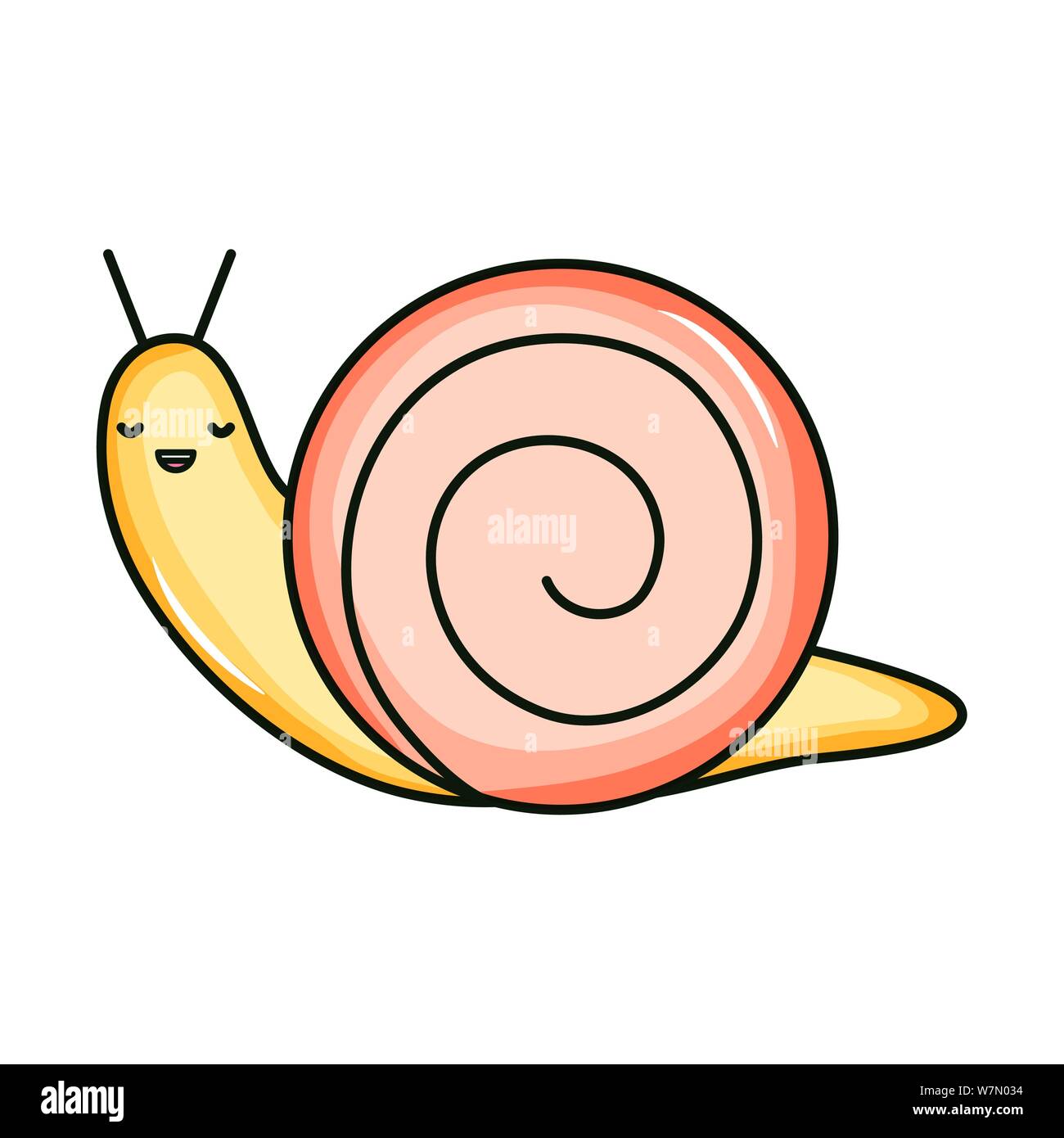 cute little snail kawaii character vector illustration design Stock ...