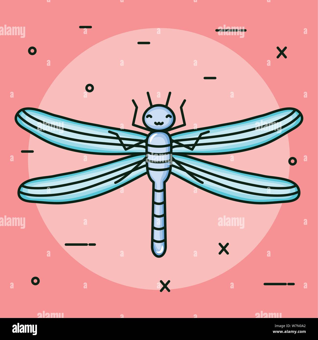 cute dragon fly kawaii character vector illustration design Stock ...