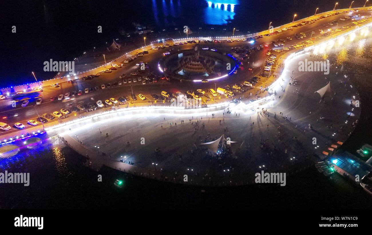 Aerial view of the Tiandi bridge featuring the shape of a watch in a ...