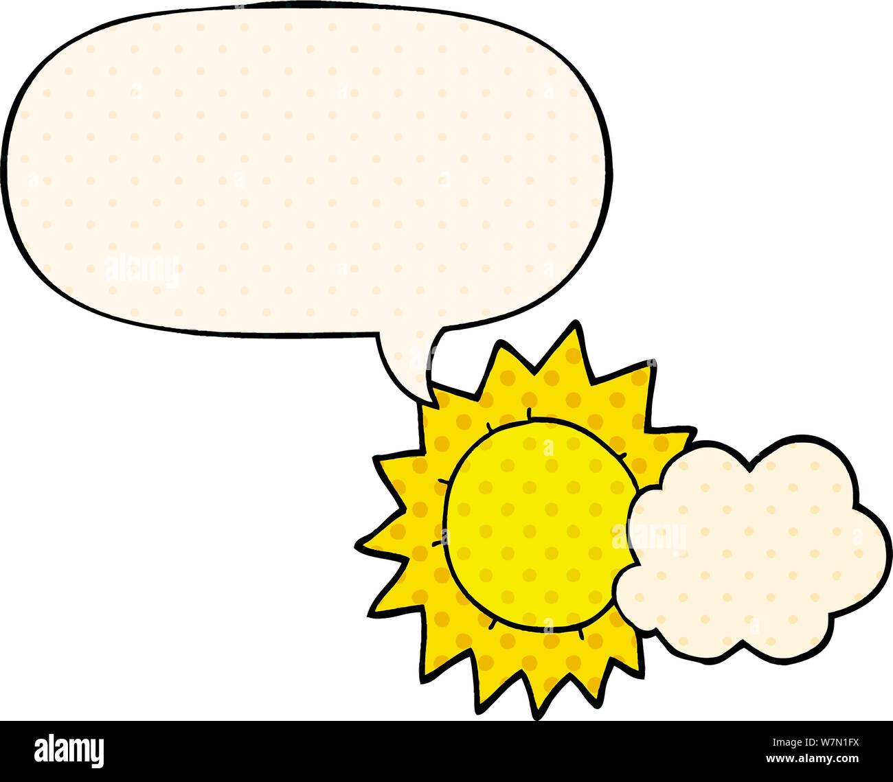 cartoon weather with speech bubble in comic book style Stock Vector ...