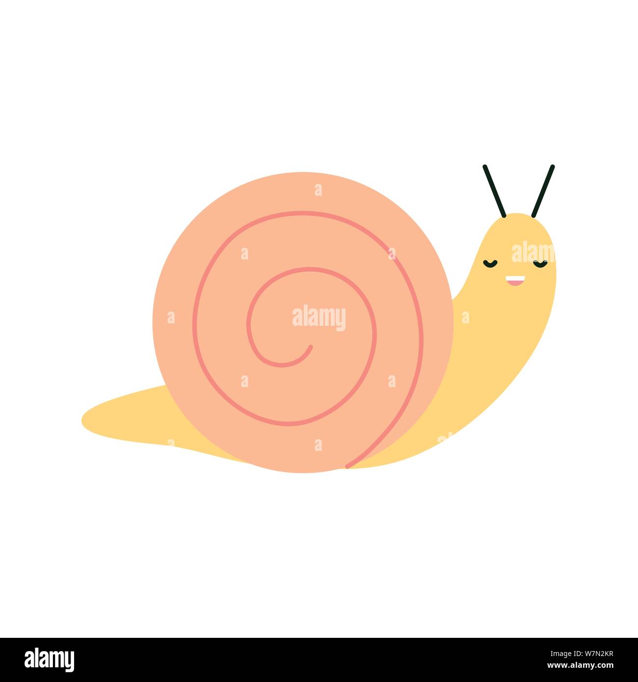 cute little snail kawaii character vector illustration design Stock ...