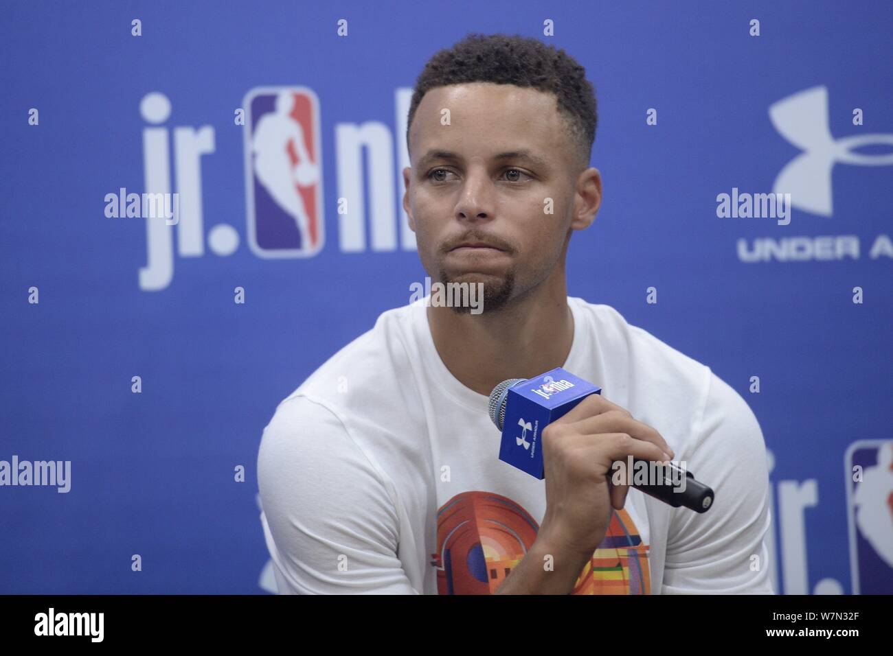 NBA star Stephen Curry of Golden State Warriors attends a fan meeting ...