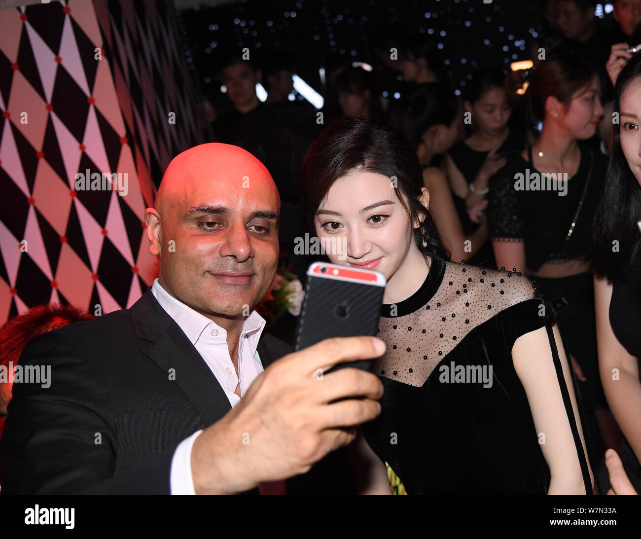 Chinese actress Jing Tian, right, attends a launch event for new ...