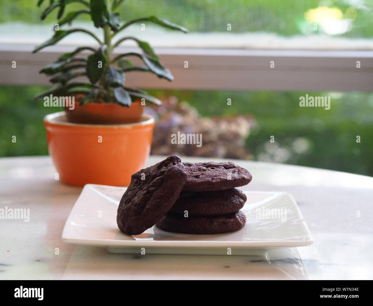 homemade chocolate cookies Stock Photo - Alamy