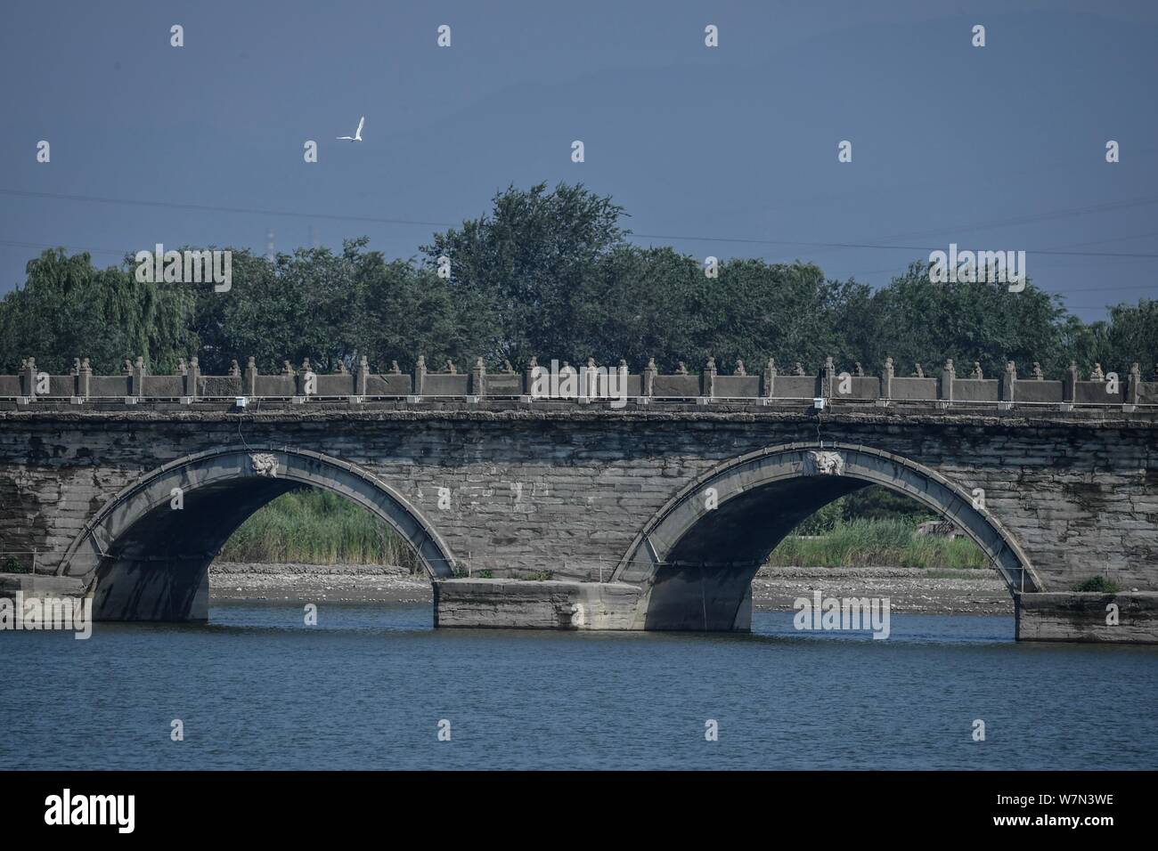 View of the Lugou Bridge, also called the Marco Polo Bridge, during the ...