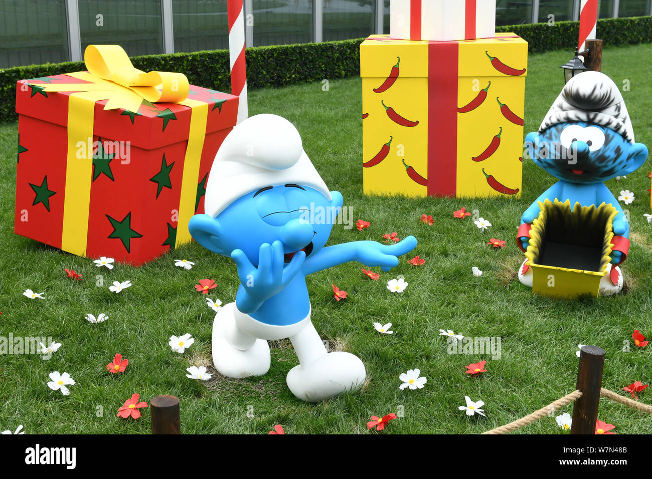 View of the "We're All Smurfs" art exhibition at the Chengdu ...