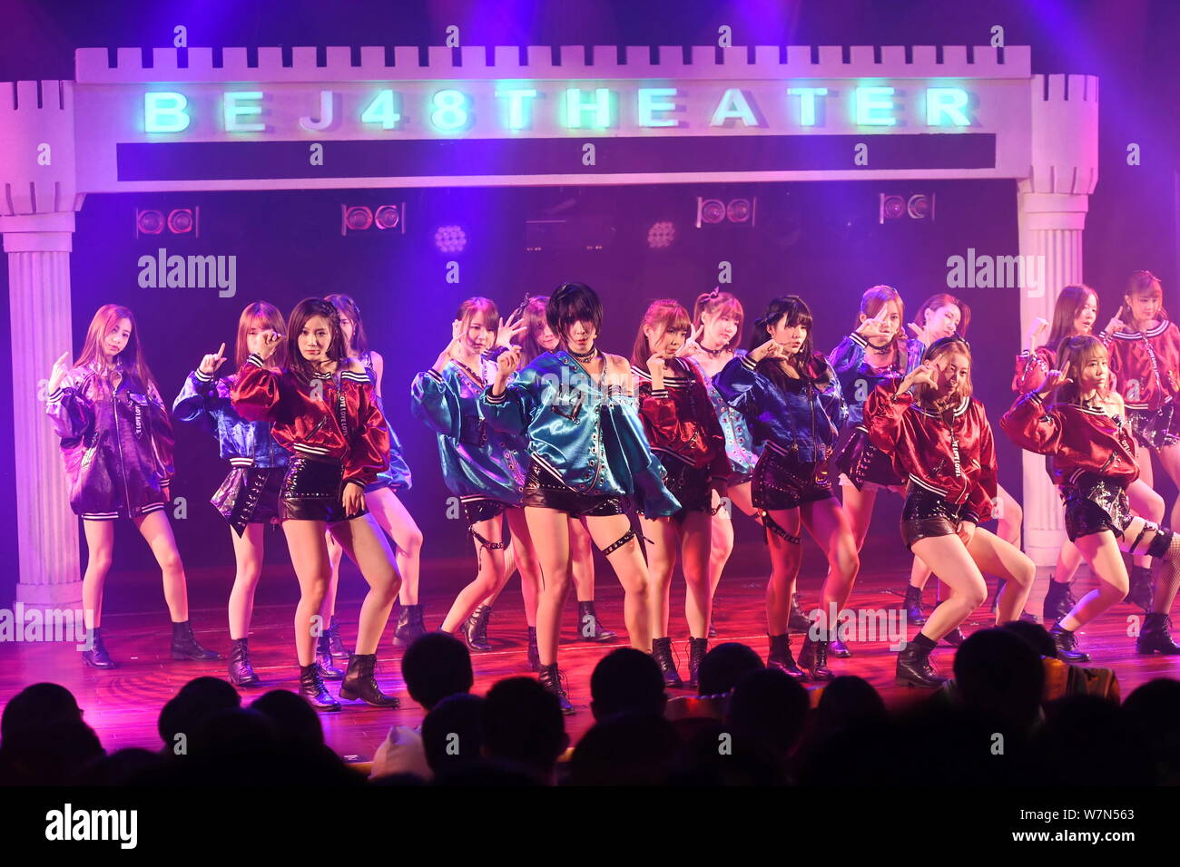 Members of Chinese idol girl group SNH48 TEAM HII perform during the ...